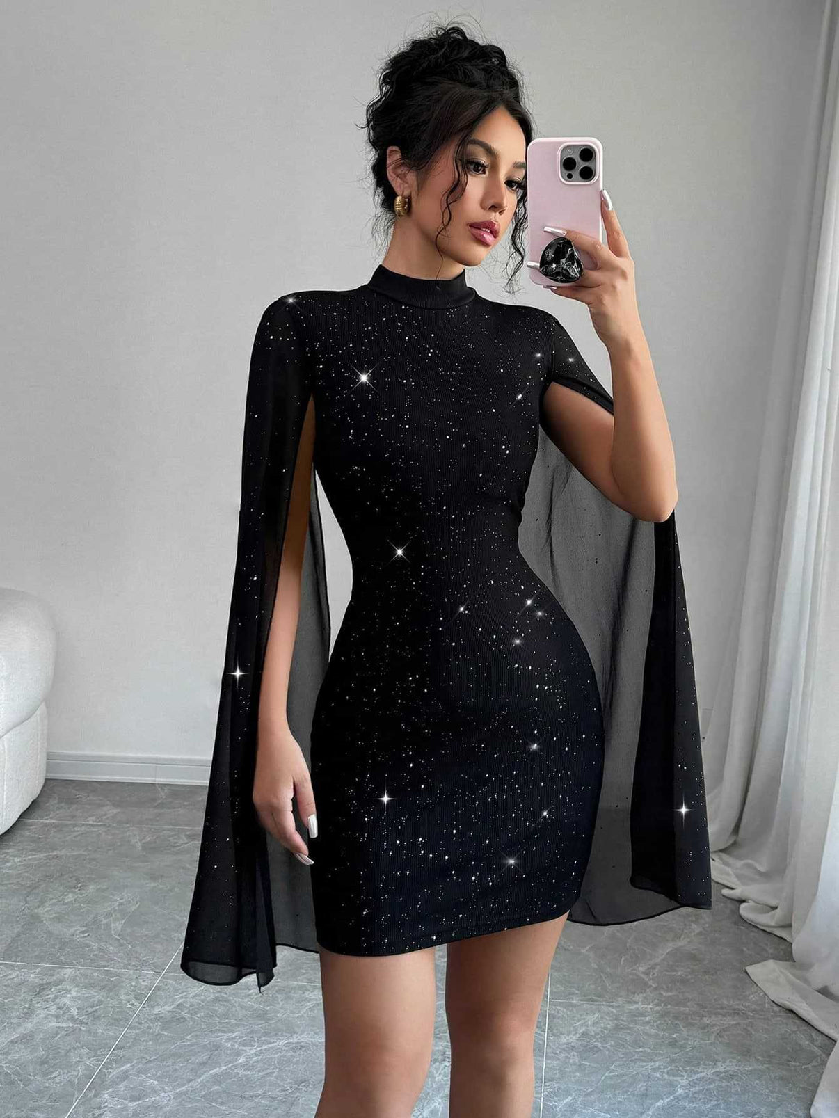 Women's Sexy Elegant Evening Party Dresses Round Neck Pit Stripe Pearl ...